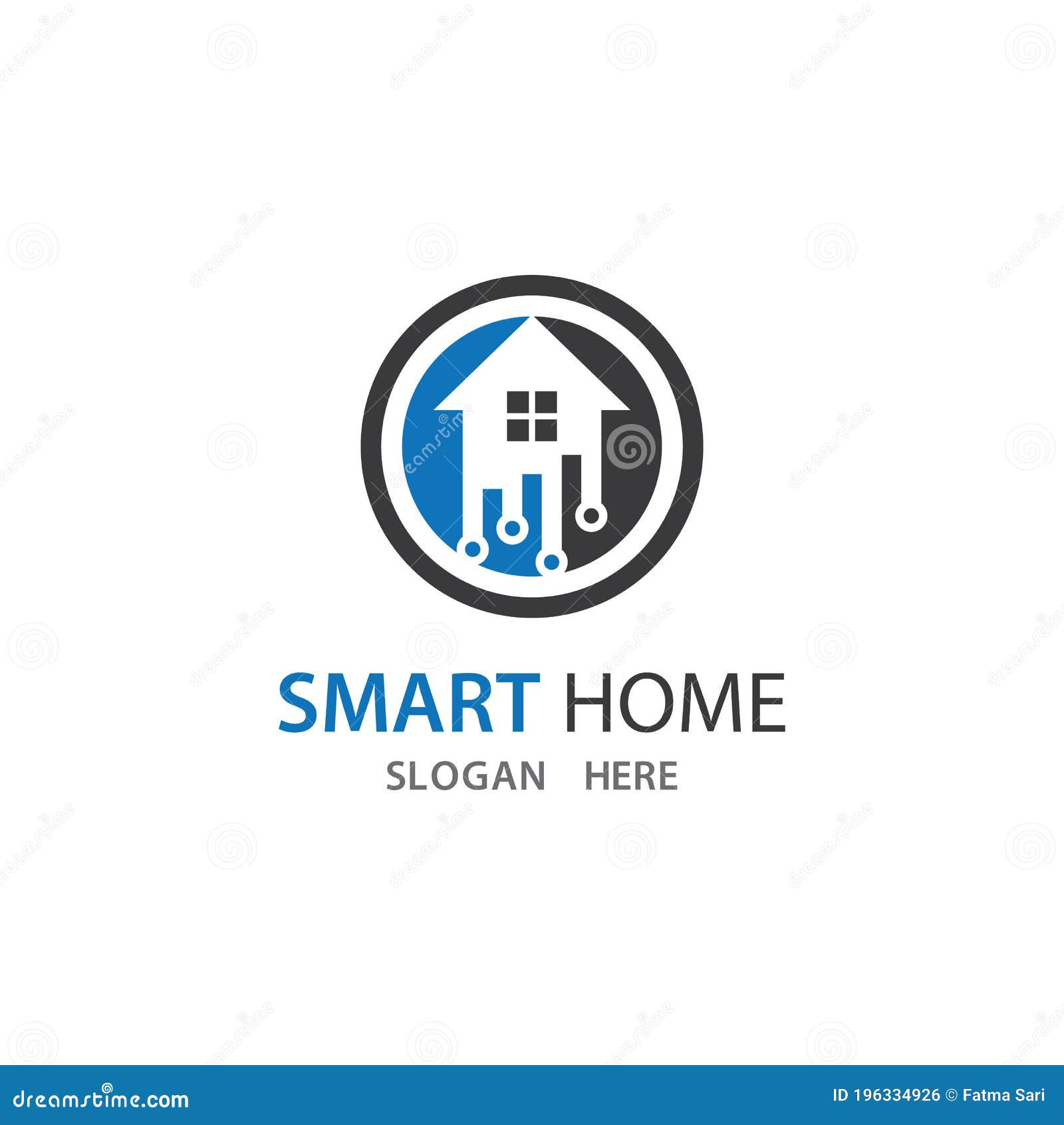 Smart house logo design stock vector. Illustration of trade - 196334926