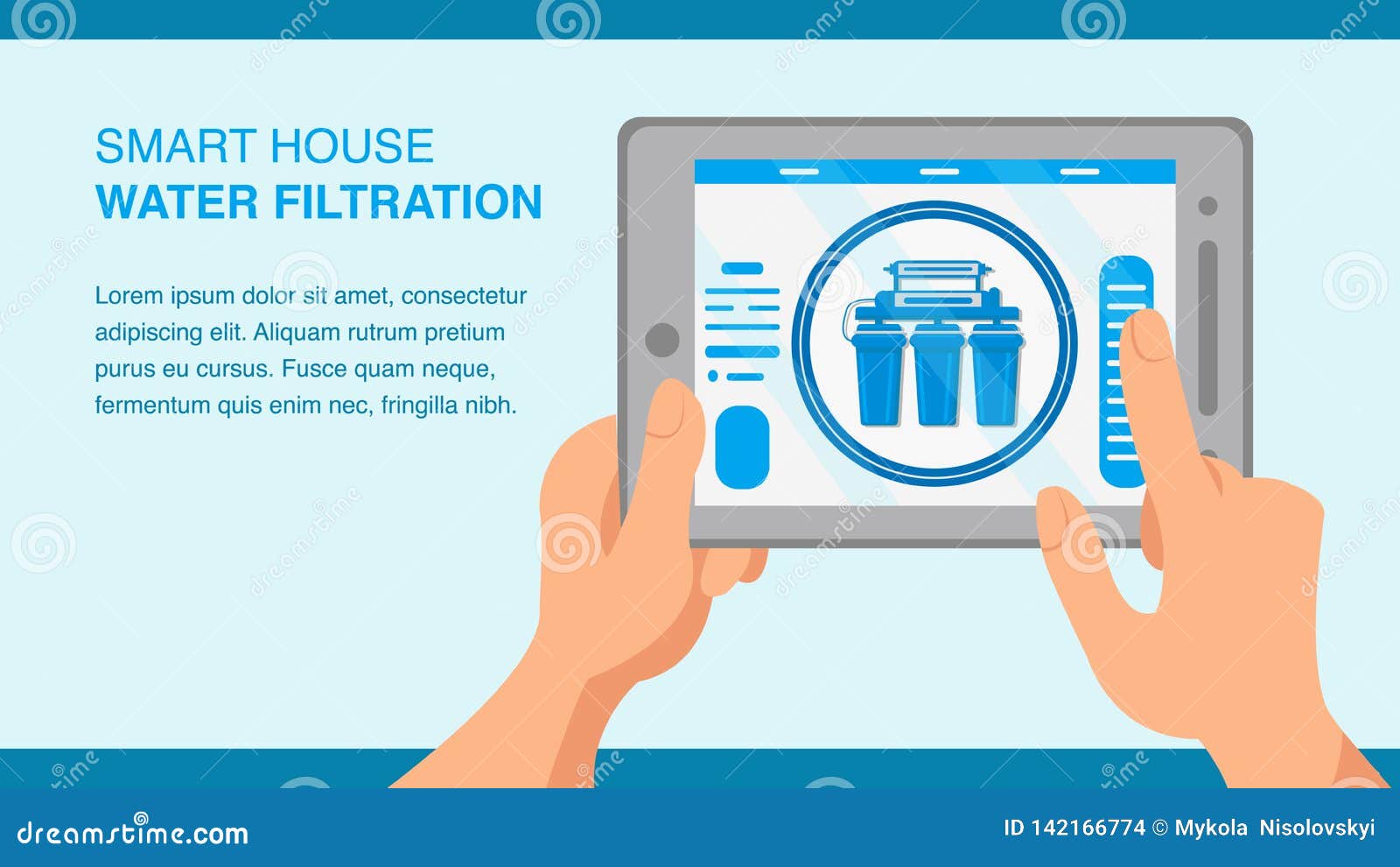 Smart House Water Filtration Web Banner Template Stock Vector ...