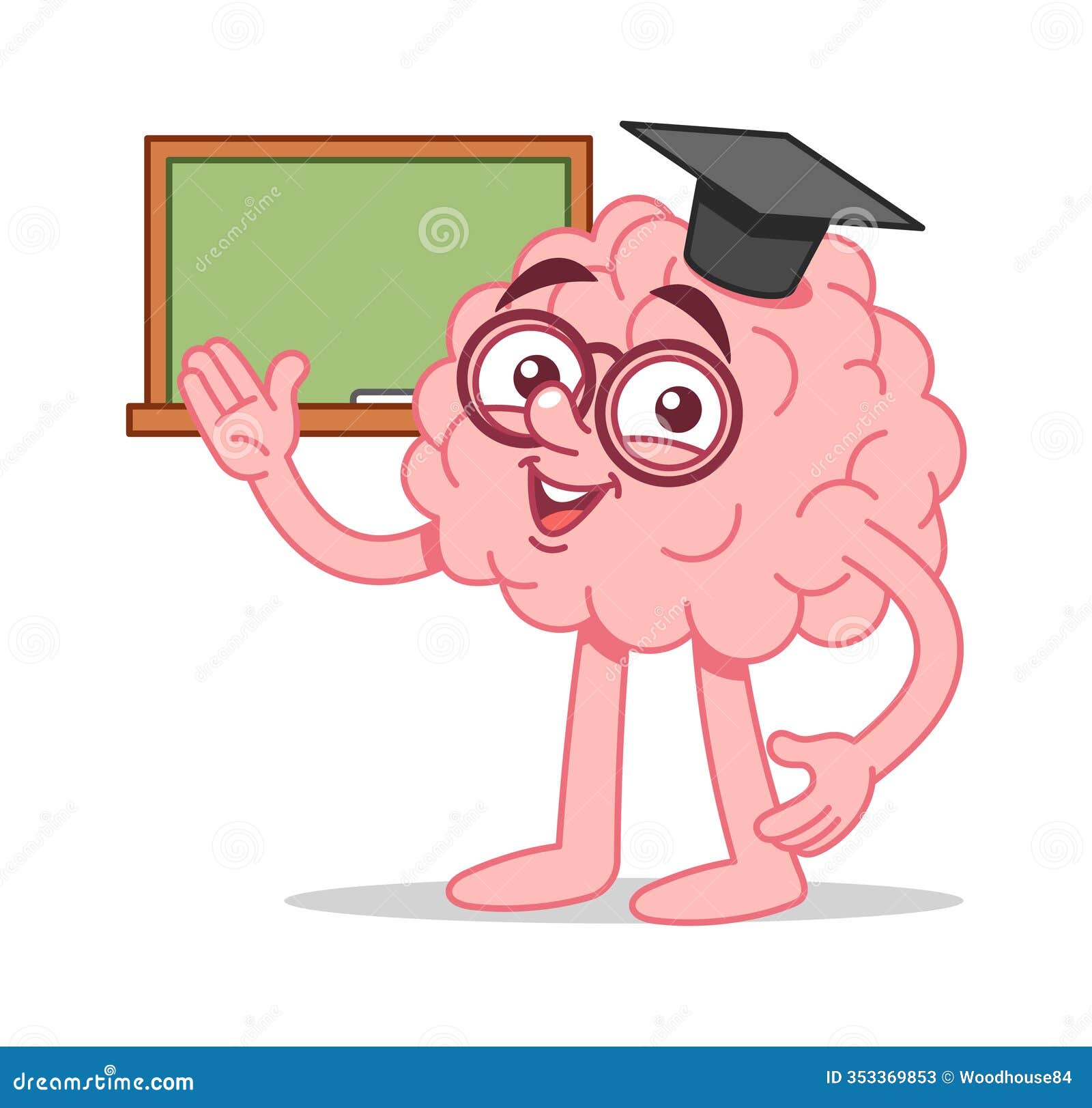 Smart Human Brain Character Teaching Stock Illustration - Illustration ...