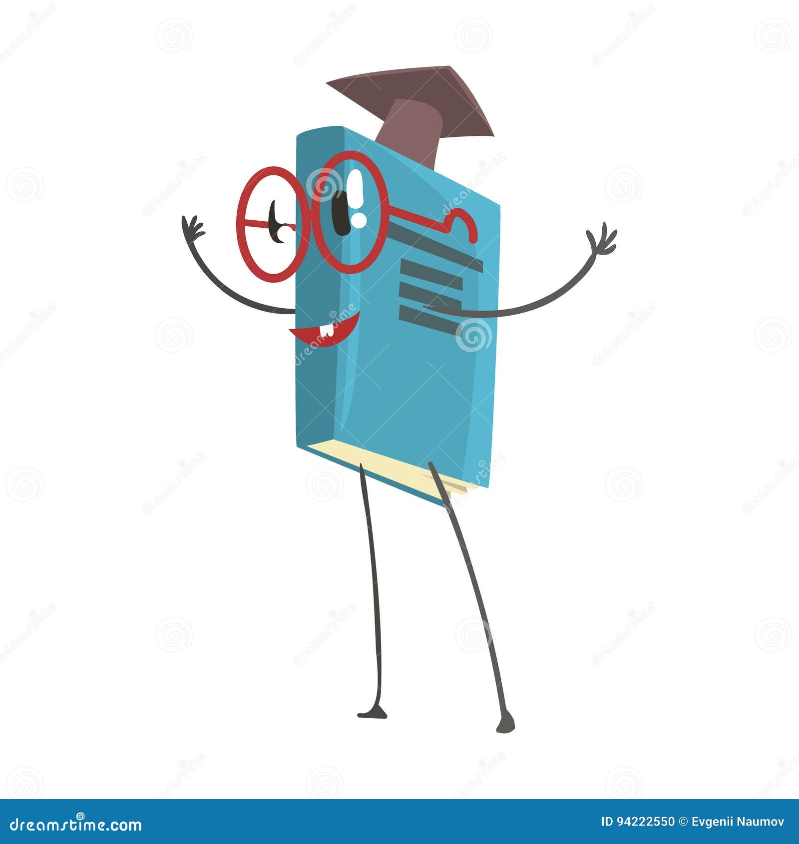 Smart Humanized Cartoon Brain Character Reading A Book, Intellect Human ...