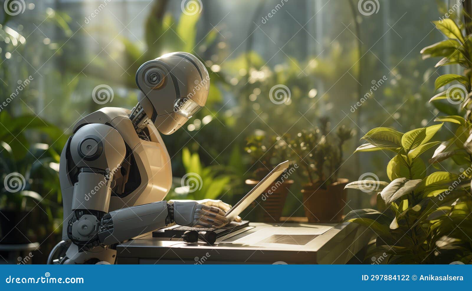 Smart Humanoid Robot Working with a Digital Device in the Greenhouse ...