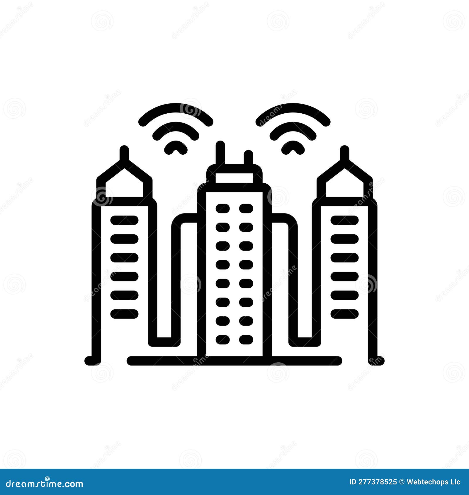 Black Line Icon for Smart, City and Society Stock Vector - Illustration ...