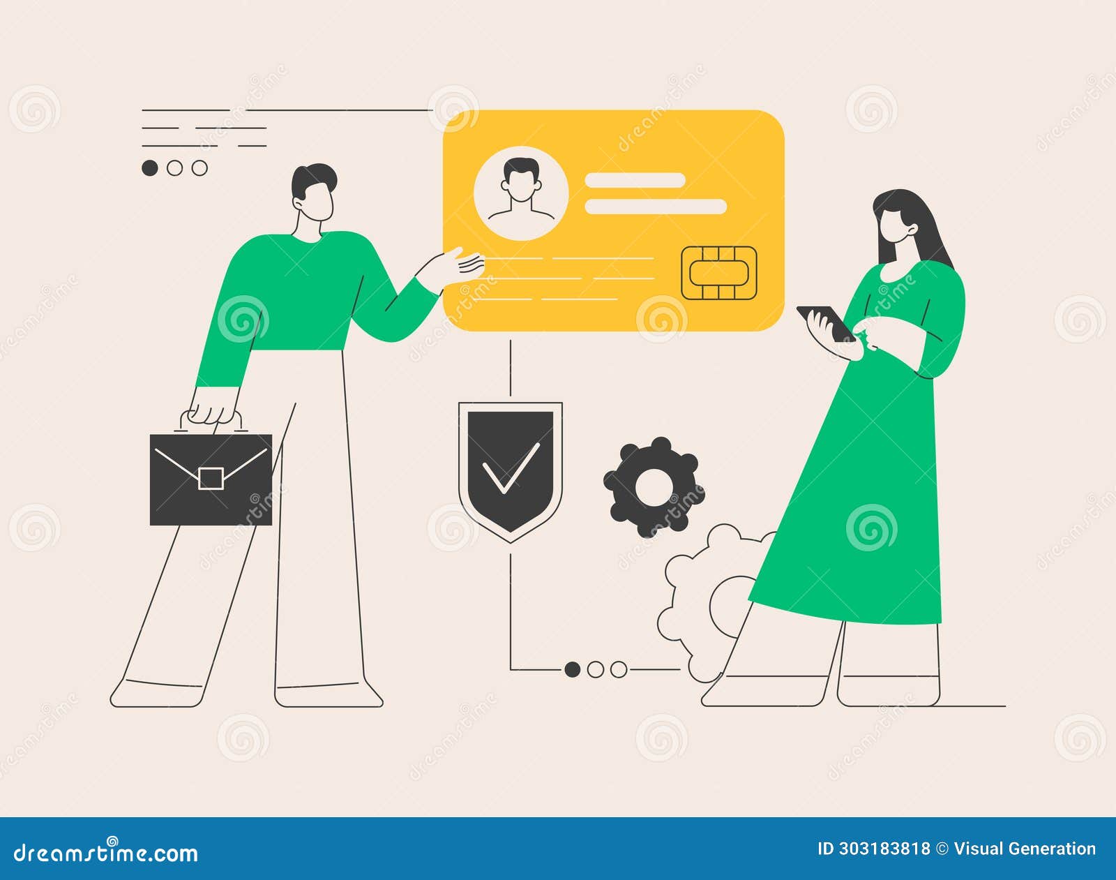 Smart ID Card Abstract Concept Vector Illustration. Stock Vector ...