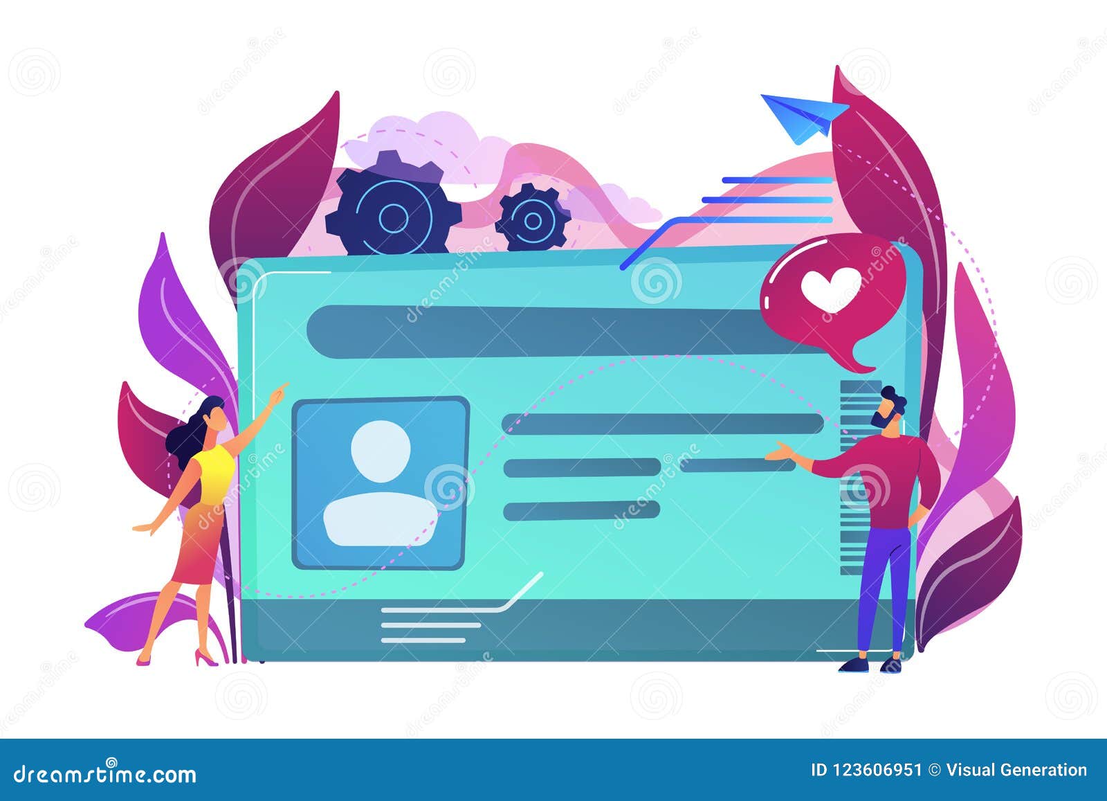 Smart ID Card Concept Vector Illustration. Stock Vector - Illustration ...