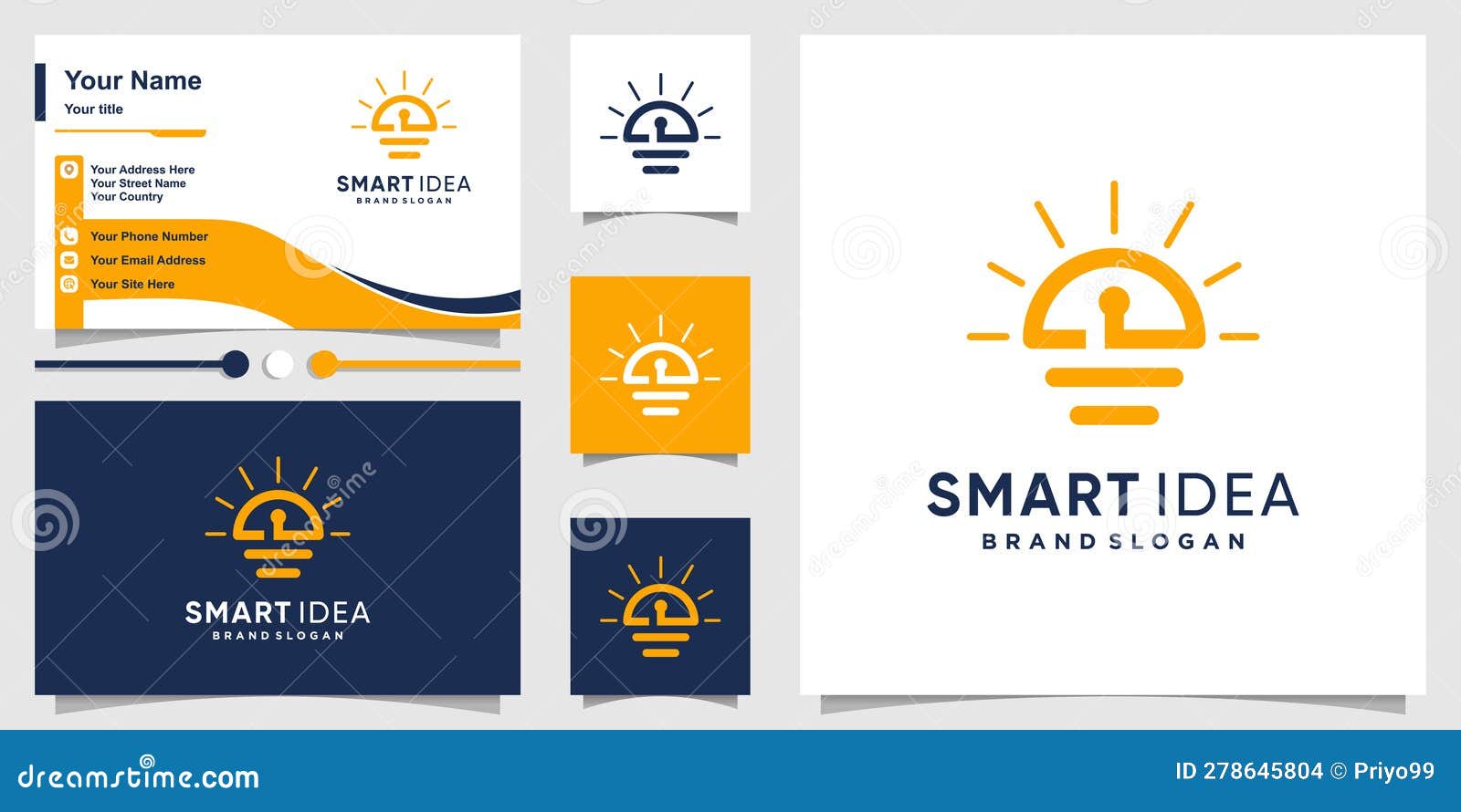 Smart Idea Logo with Creative Unique Concept Premium Vector Stock ...