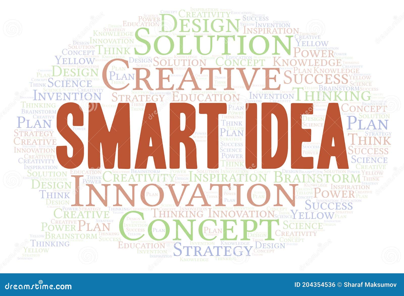 Smart Idea Typography Word Cloud Create with the Text only. Stock ...