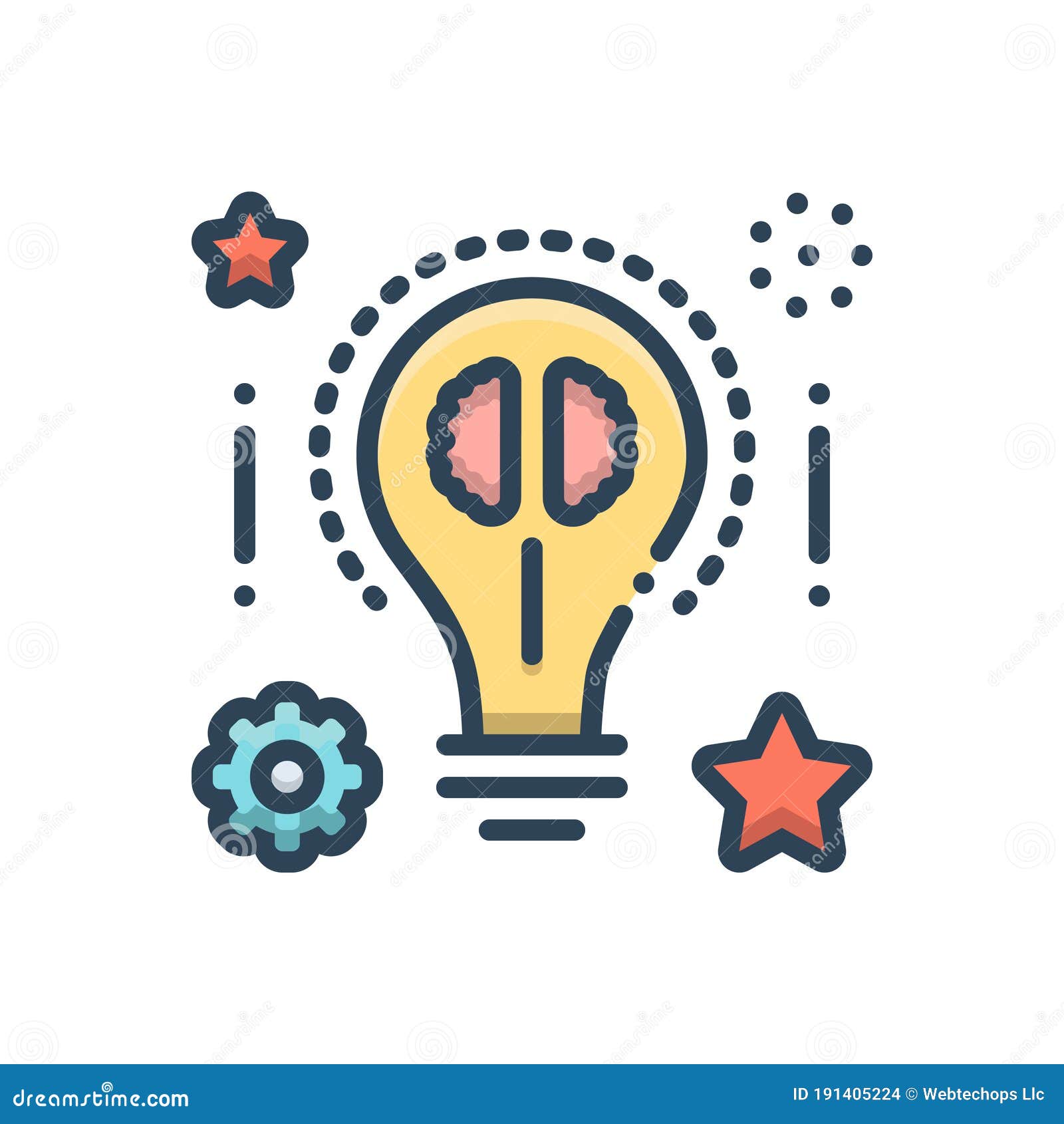 Color Illustration Icon for Smart Ideas, Creative and Innovation Stock ...