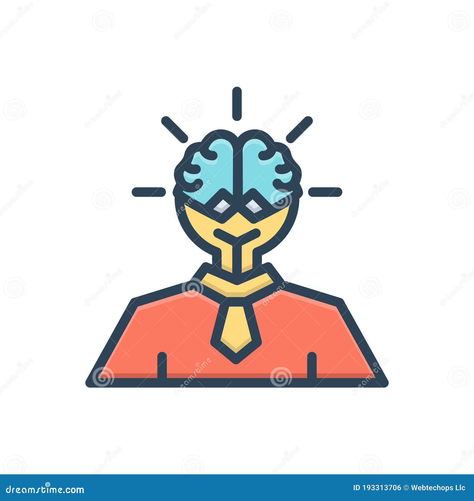 Color Illustration Icon for Smart Ideas, Advice and Astute Stock ...