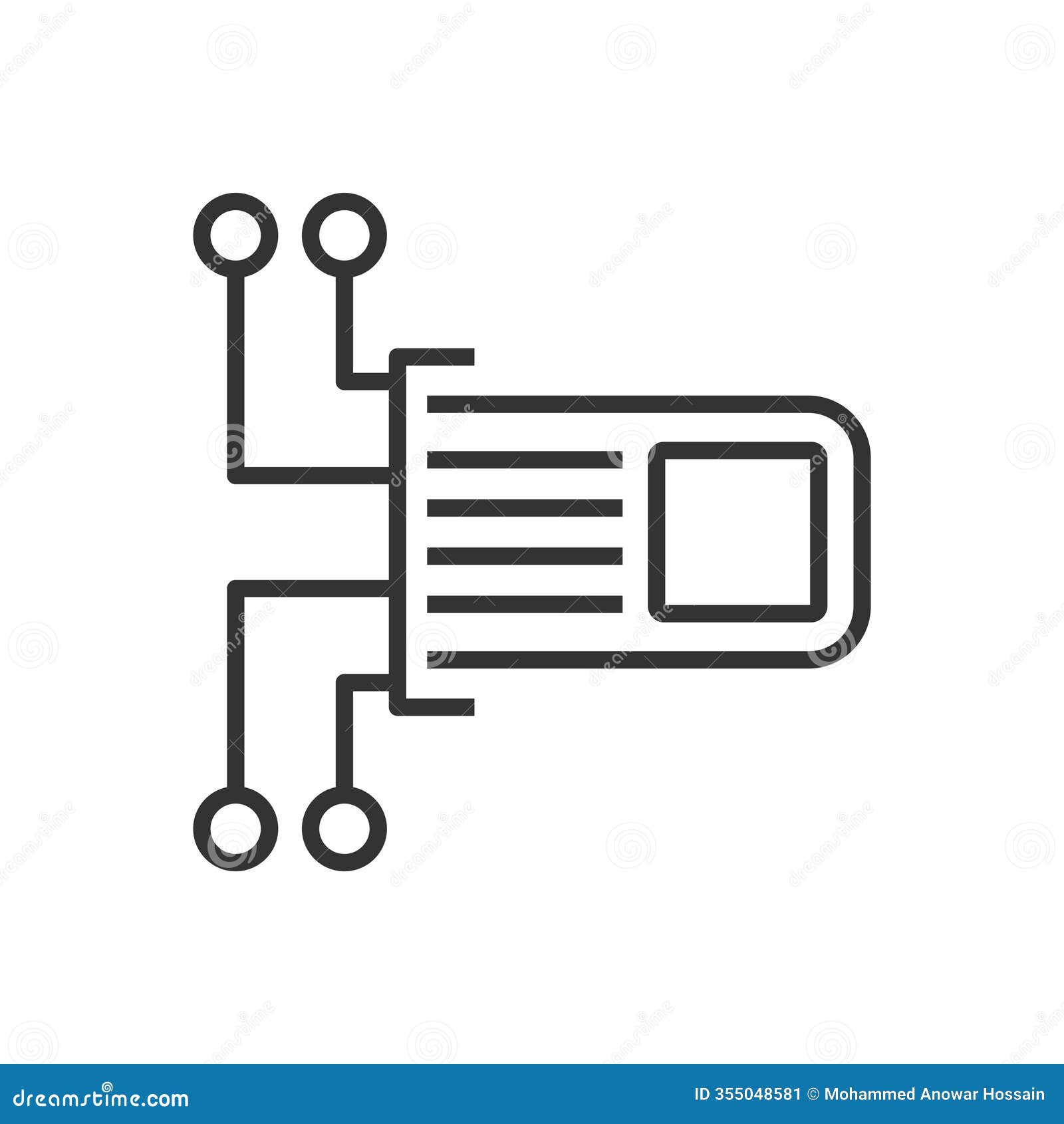 Smart Identity Card Icon stock illustration. Illustration of microchip ...