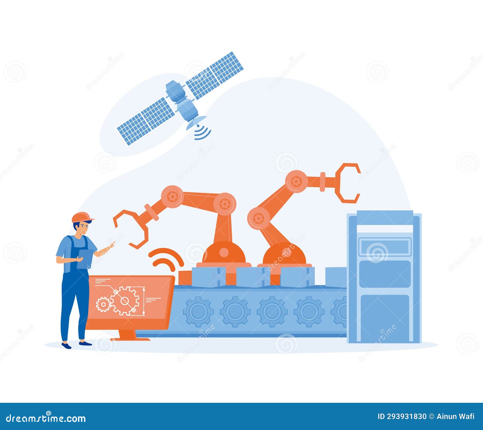 Smart Industrial Revolution, Engineer Working with Interactive ...