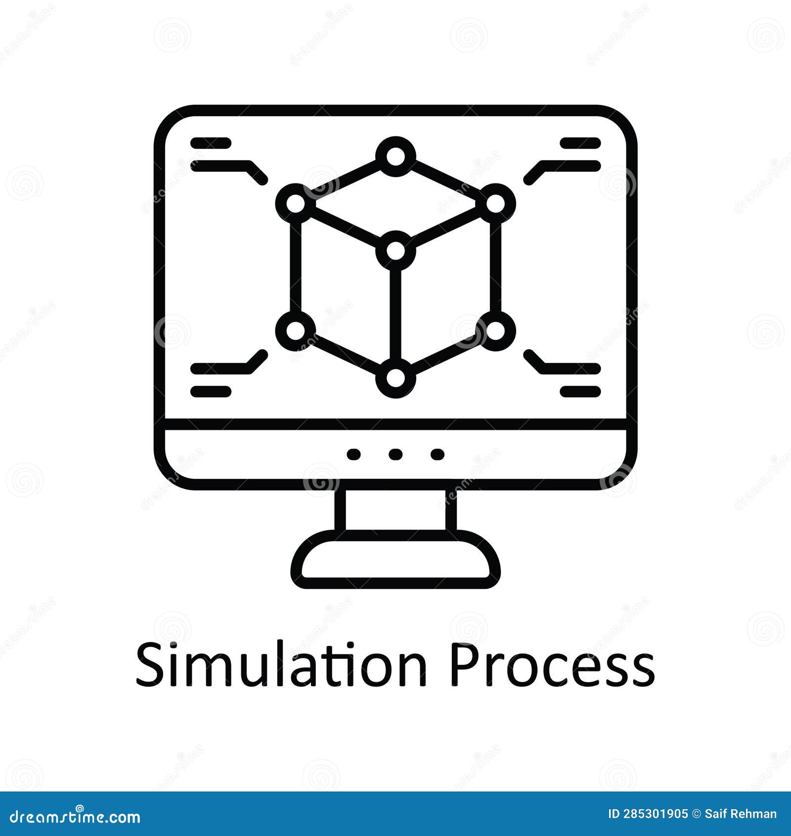 Simulation Process Vector Outline Icon Design Illustration. Smart ...