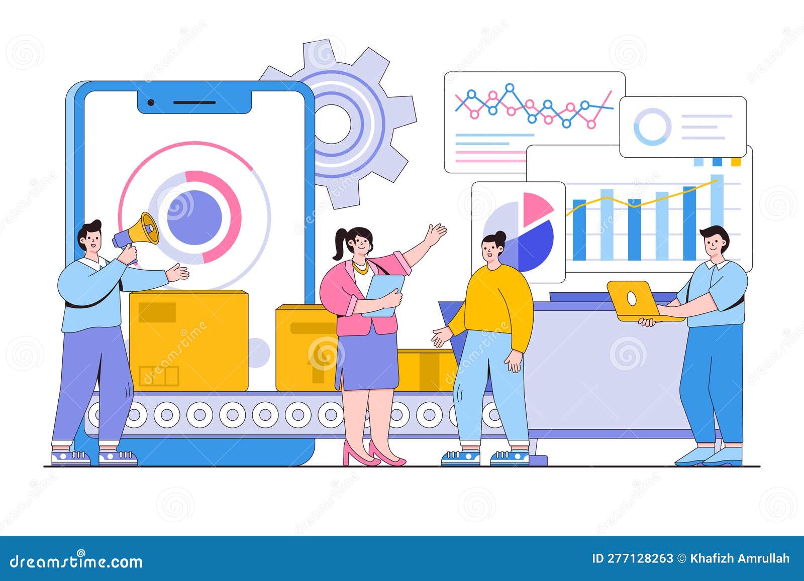 Smart Industry 4.0, Automation and User Interface Concept Stock Vector ...