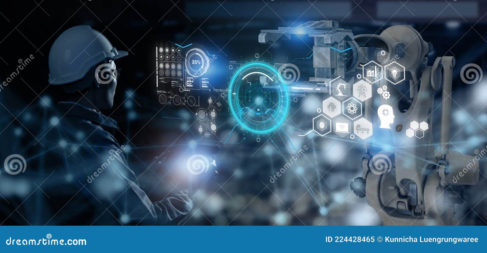 Engineer Use Augmented Mixed Virtual Reality. Created With Generative ...