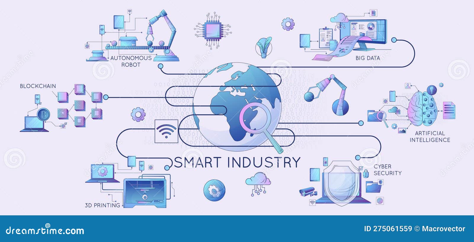 Big Data Automated Systematization Service Vector | CartoonDealer.com ...
