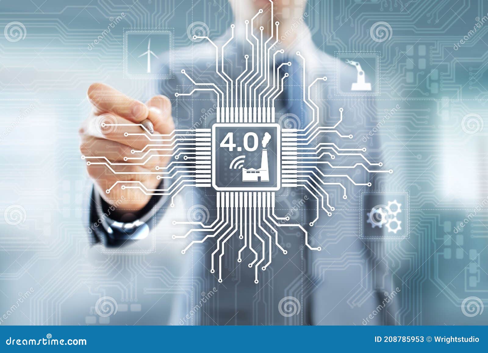 Smart Industry 4.0 Innovation Automation Technology Concept on Virtual ...