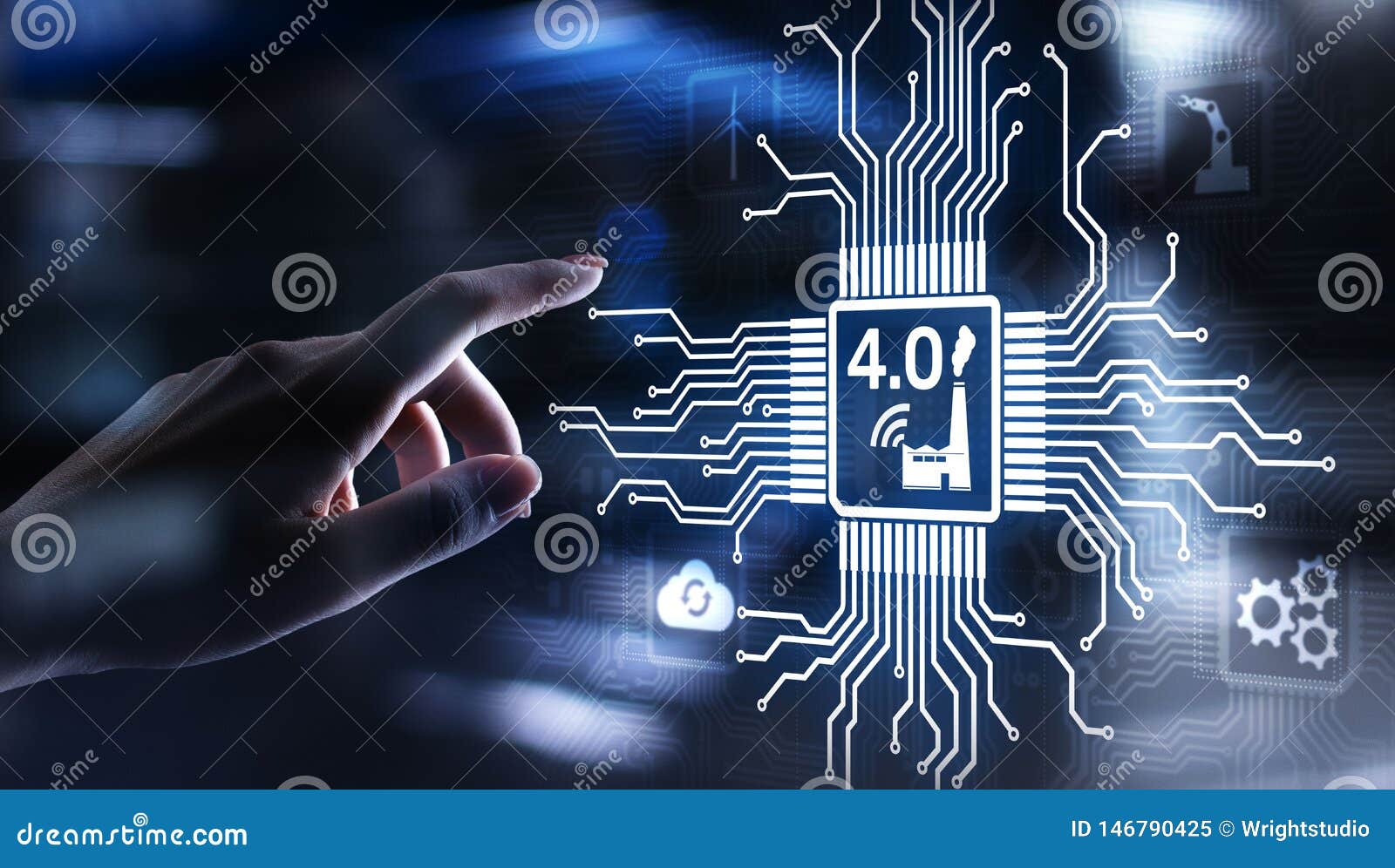 Smart Industry 4.0 Innovation Automation Technology Concept on Virtual ...