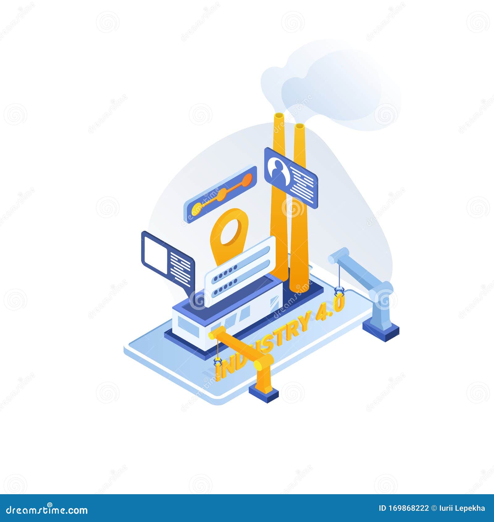 Smart Industry 4.0 Isometric Illustration. Internet of Things ...
