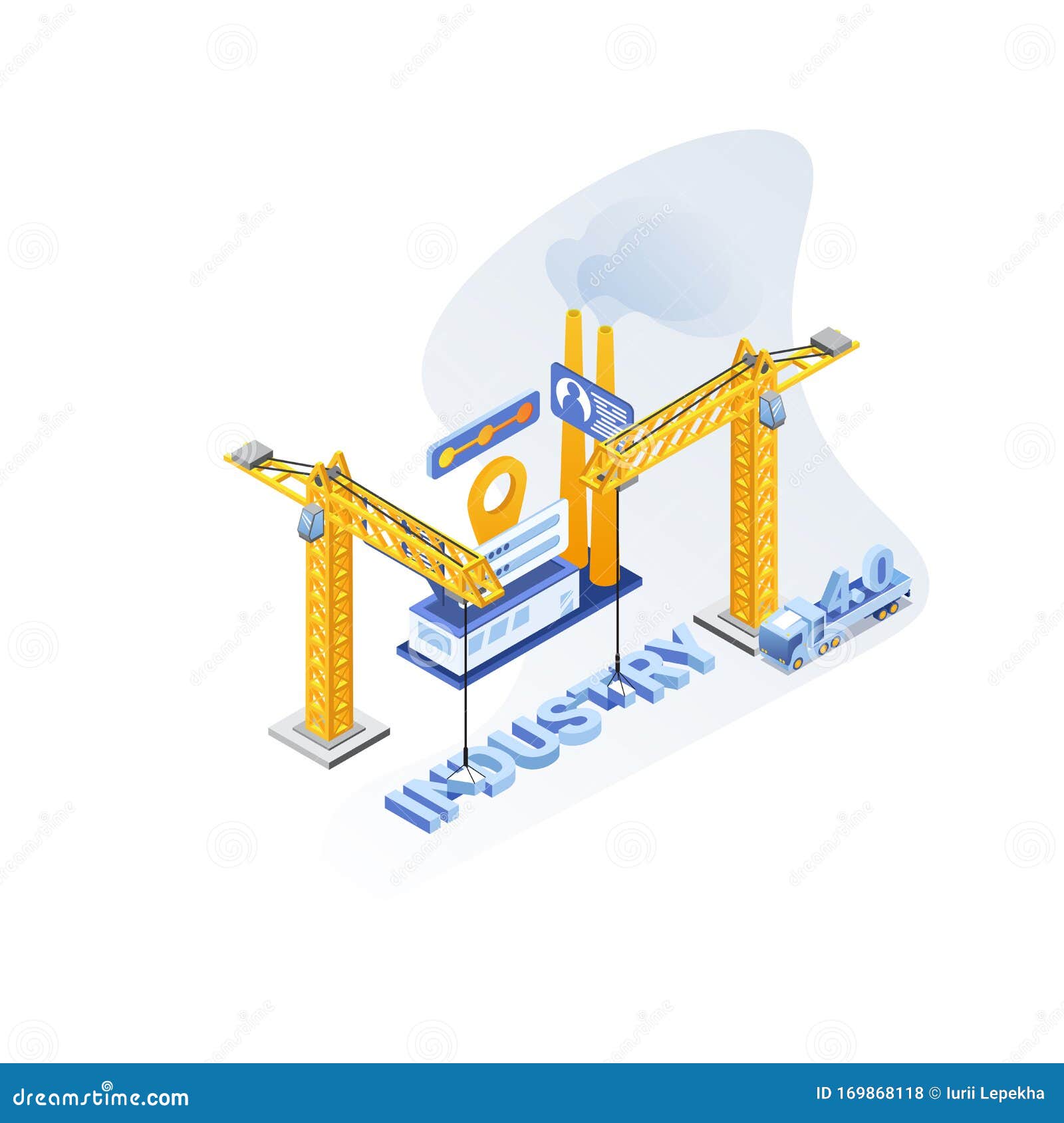 Smart Industry 4.0 Isometric Illustration. Internet of Things ...