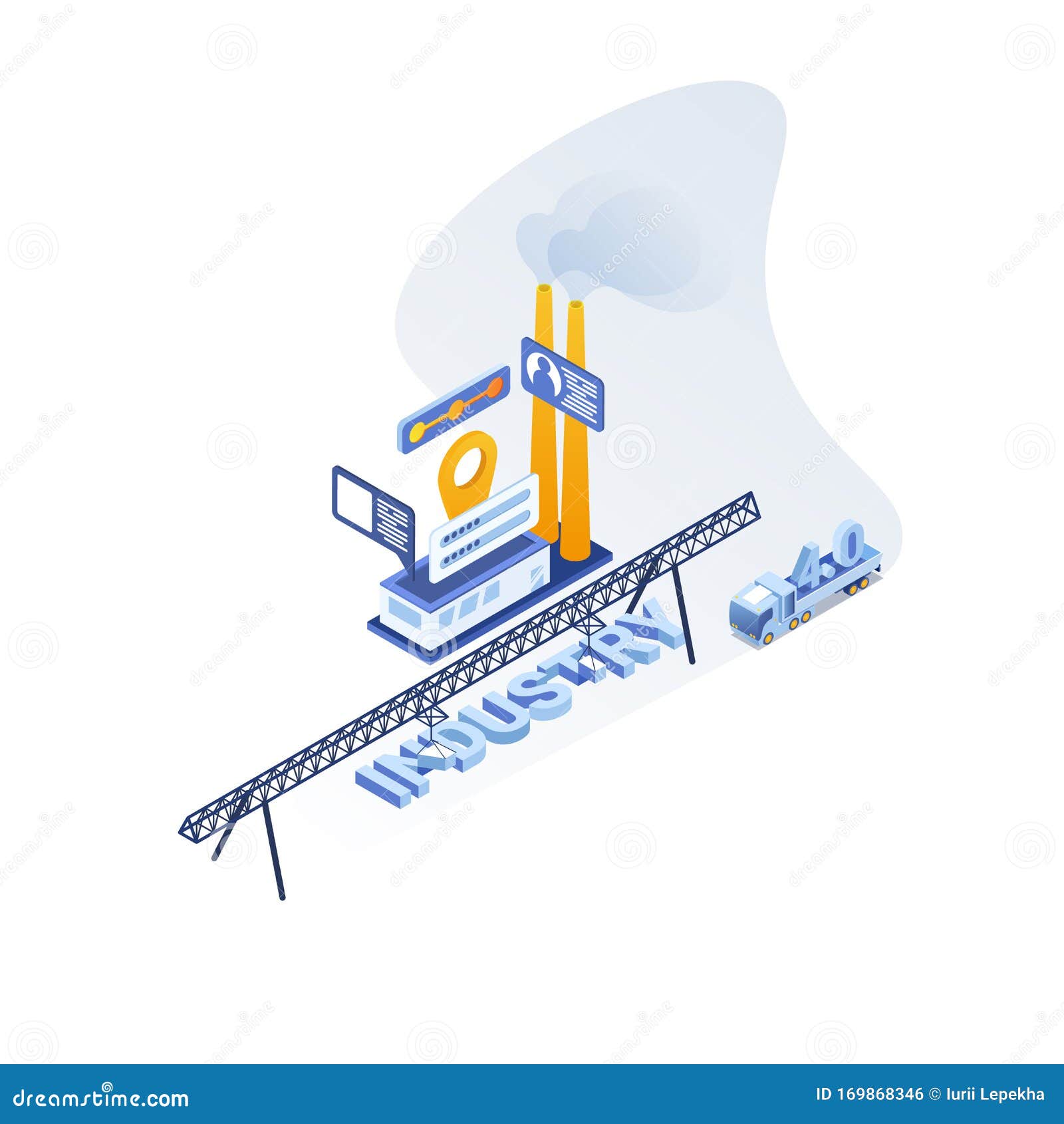 Smart Industry 4.0 Isometric Illustration. Internet Of Things ...