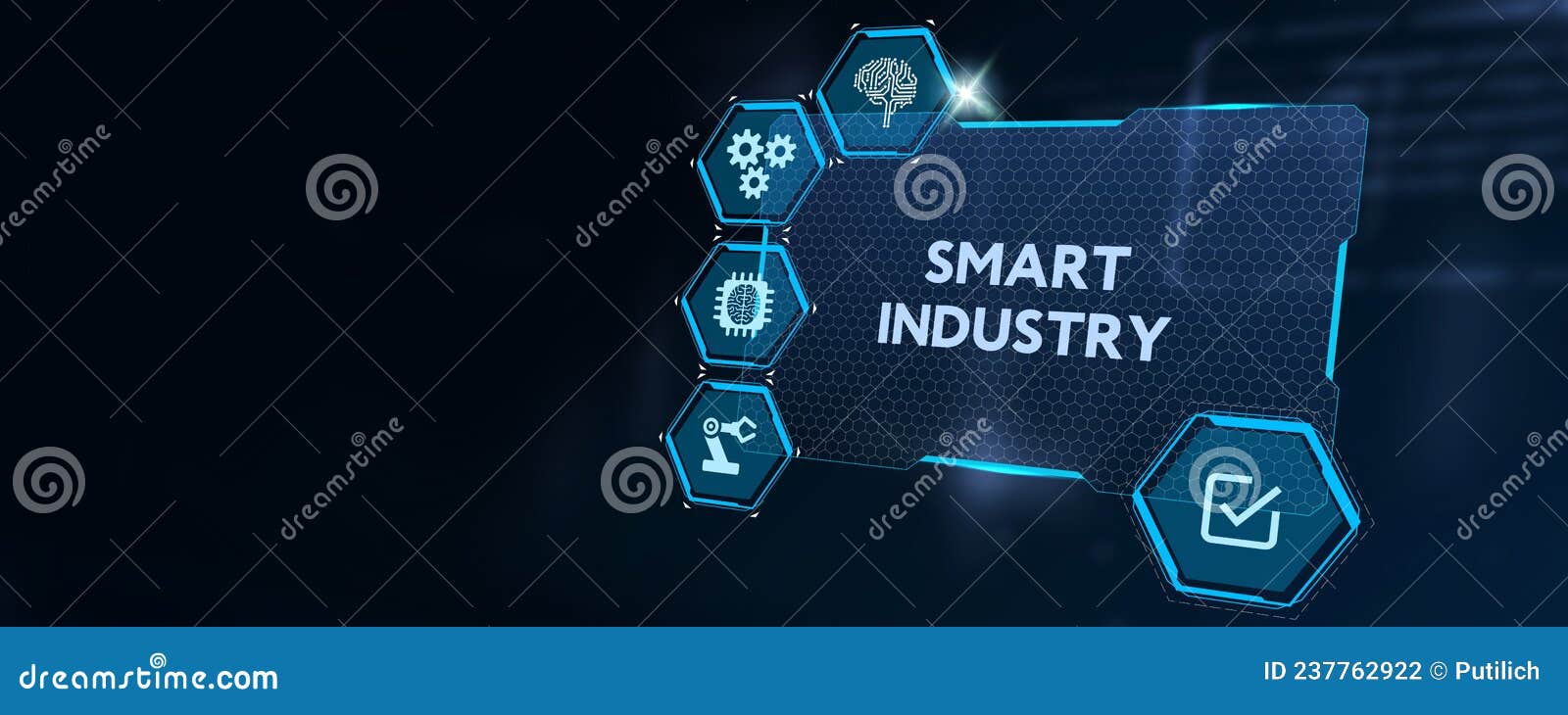 Smart Industry 4.0 Manufacturing Technology Concept Stock Illustration ...