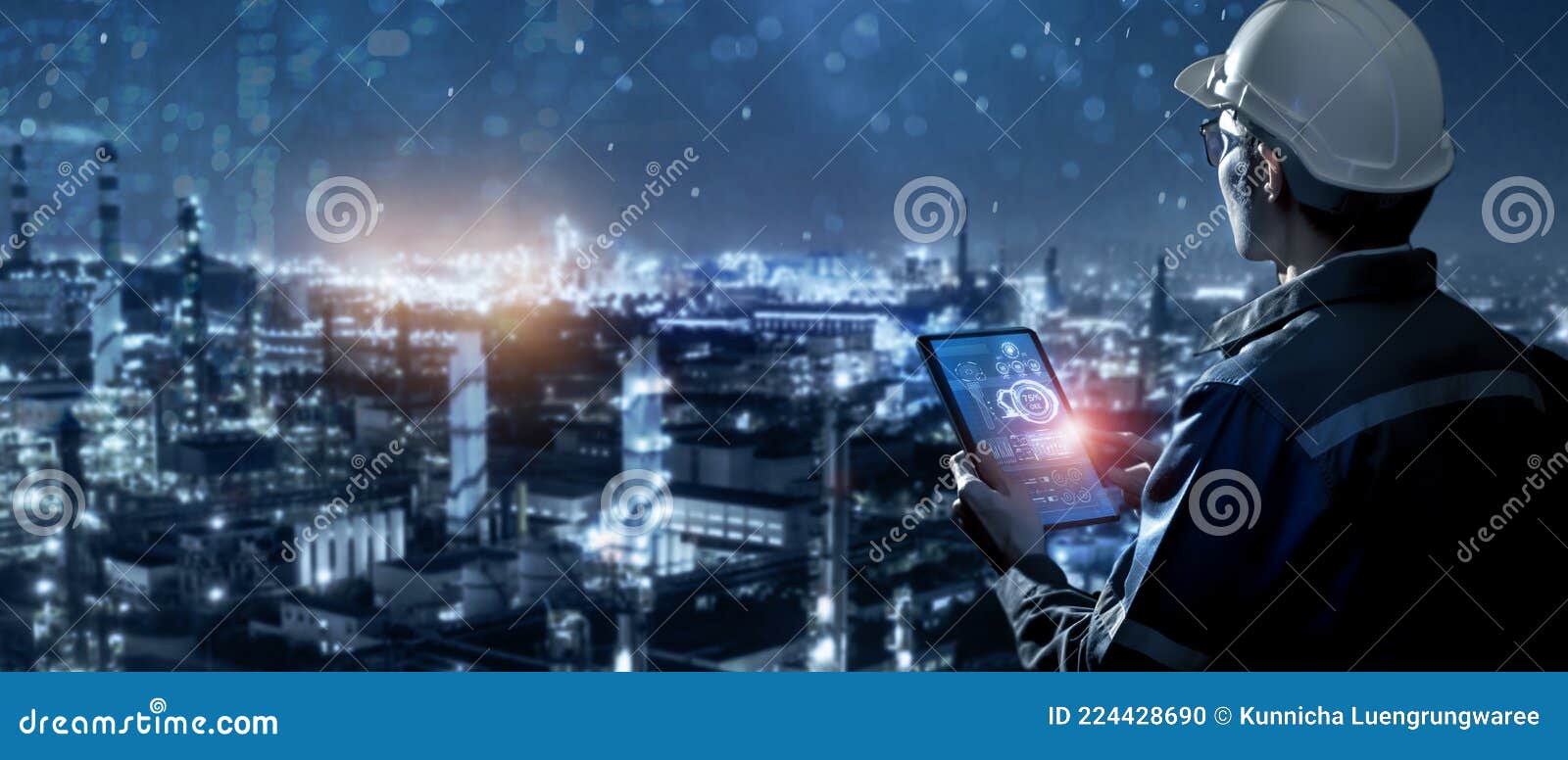 Smart Industry 4.0 Technology Concept, Engineer Using Data and Control ...