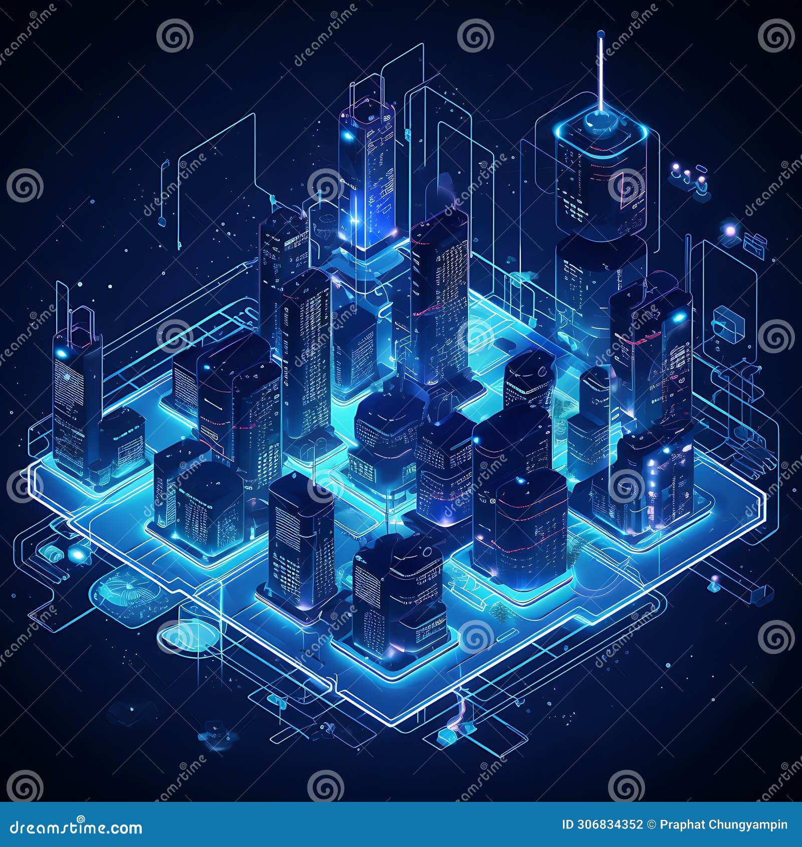 Smart Infrastructure and Urban Connectivity Visualization Stock Photo ...
