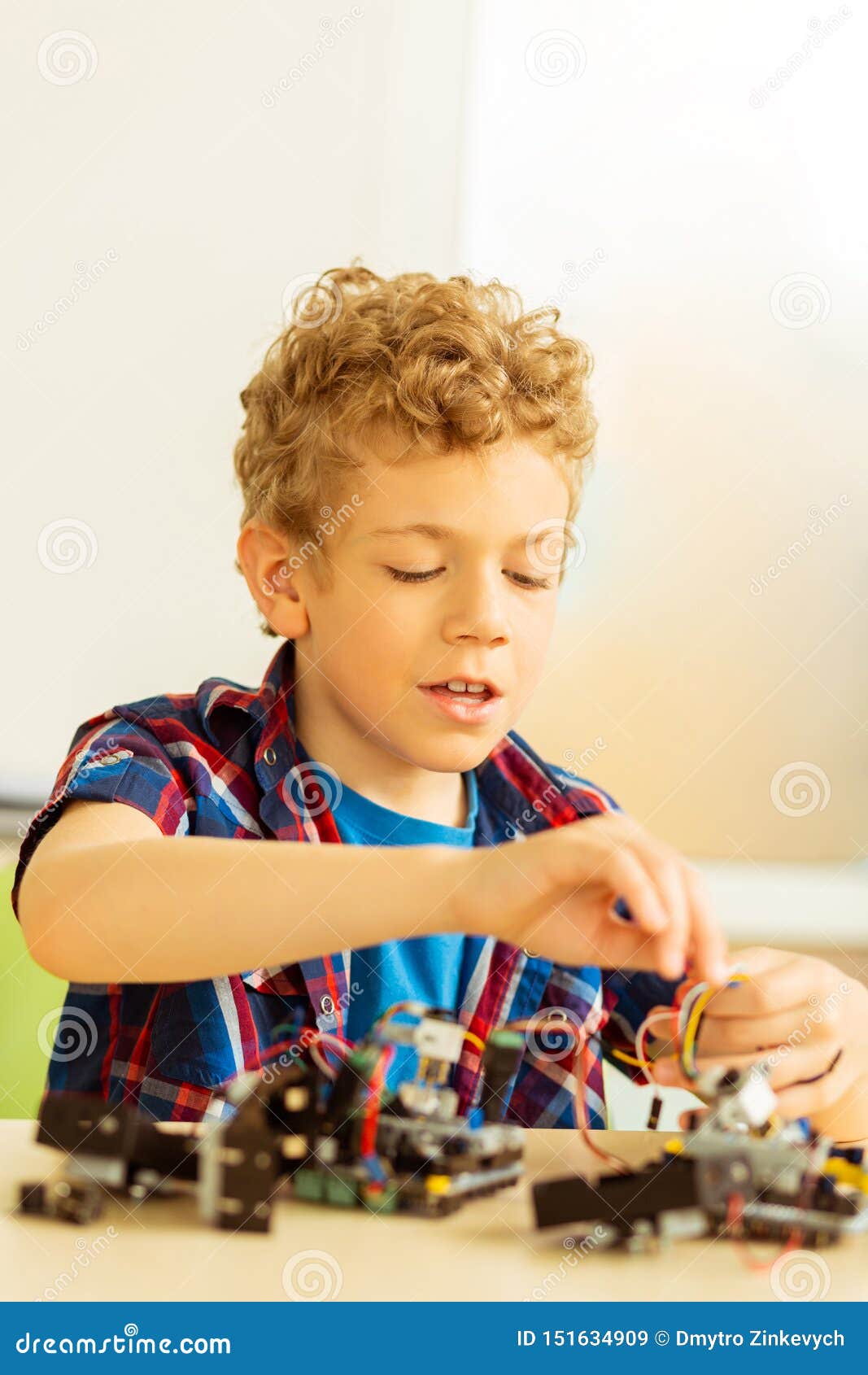 Smart Intelligent Boy Developing His Technical Skills Stock Image ...