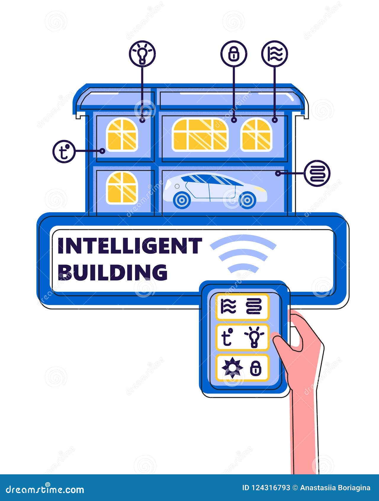 Intelligent Building Vector Concept Building Automation Computer ...