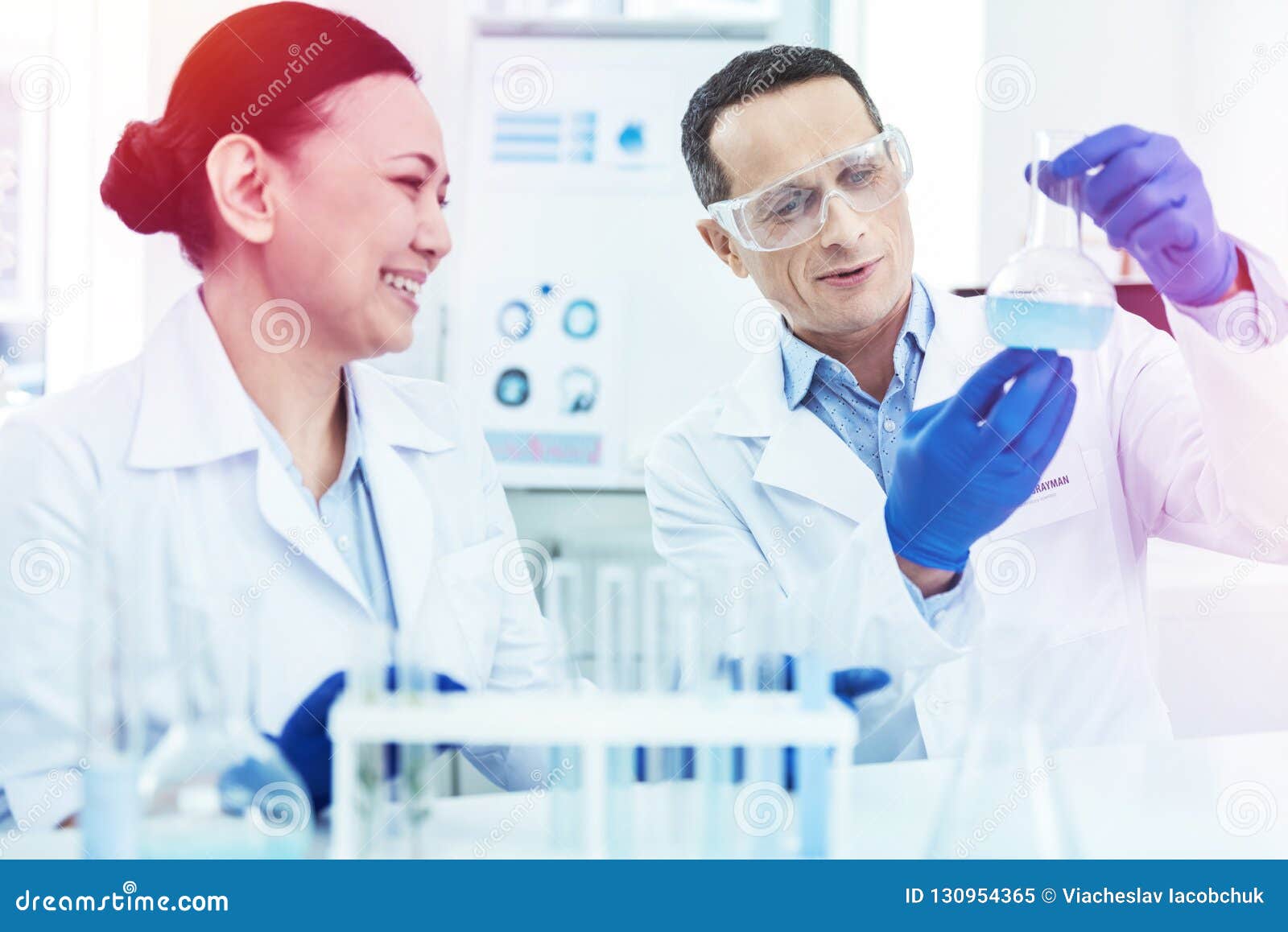 Smart Intelligent People Working in the Laboratory Together Stock Image ...