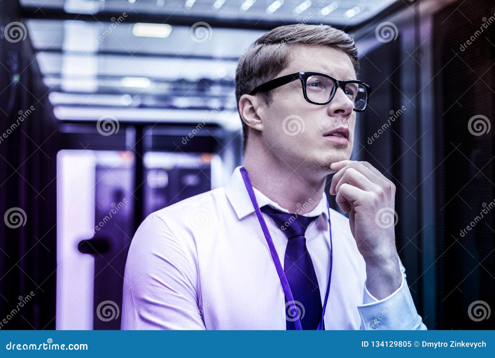 Smart Intelligent Young Man Thinking about the Case Stock Image - Image ...