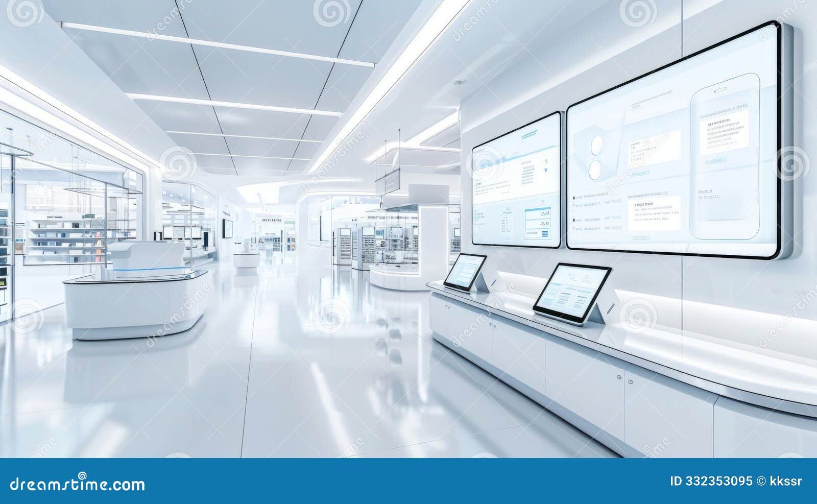 Smart IoT Integration, Cutting-edge Retail Space with Digital Displays ...