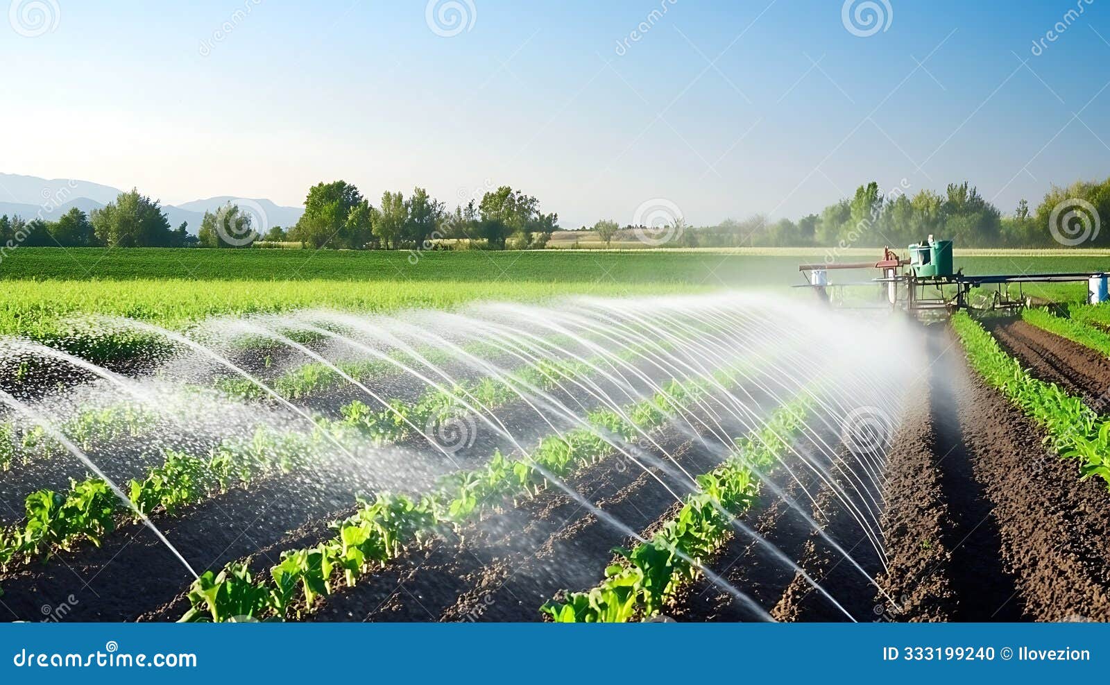 A Smart Irrigation System in Action, with Automated Sprinklers Watering ...