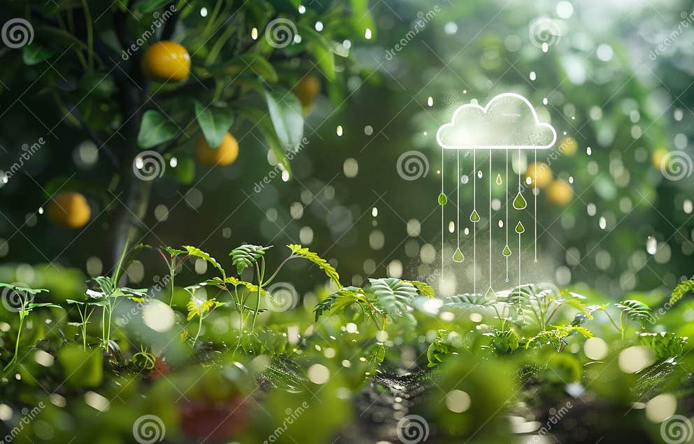 Smart Irrigation Systems Based on Weather Forecasts Stock Illustration ...