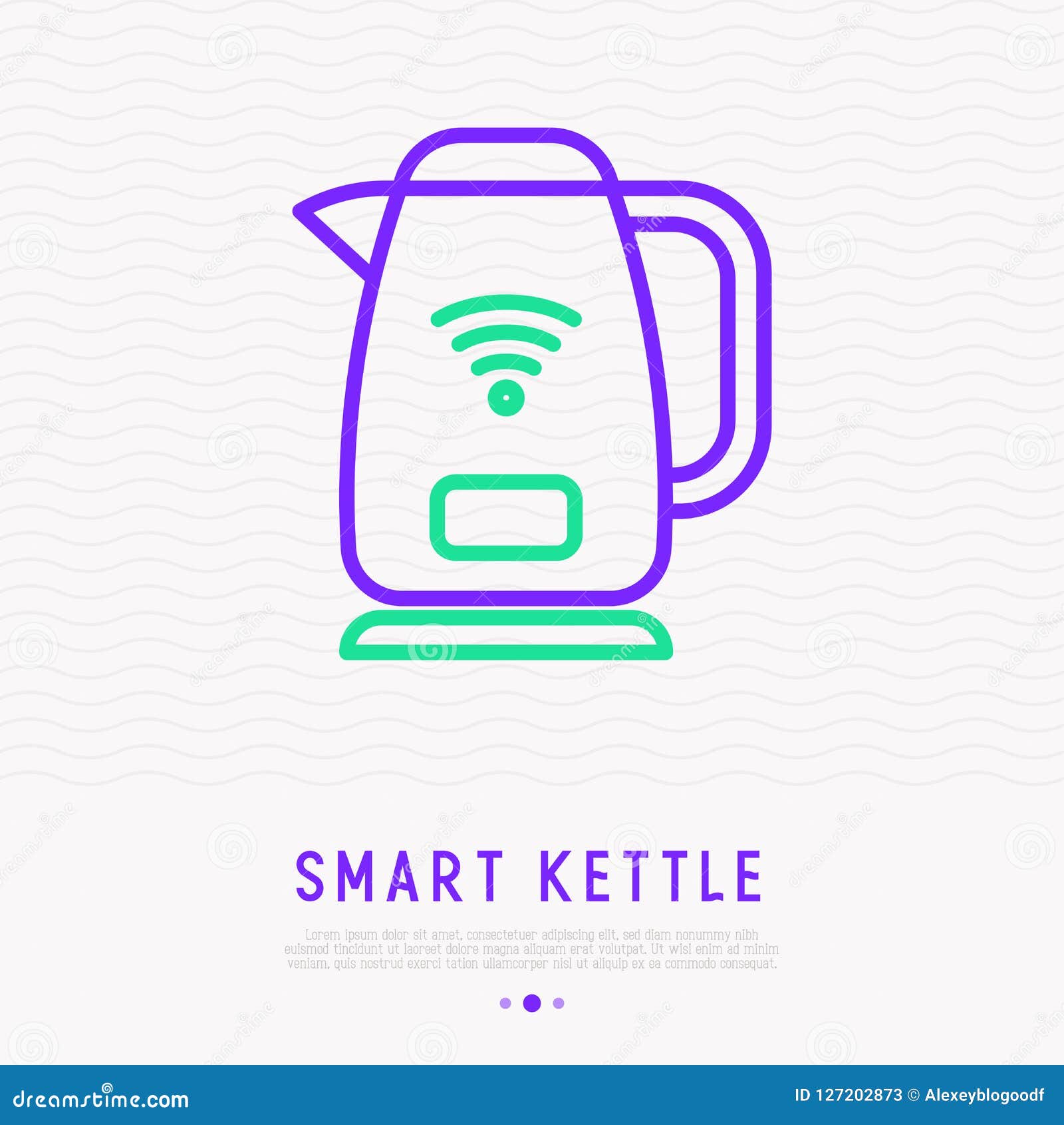Smart Kettle Thin Line Icon. Vector Illustration Stock Vector ...