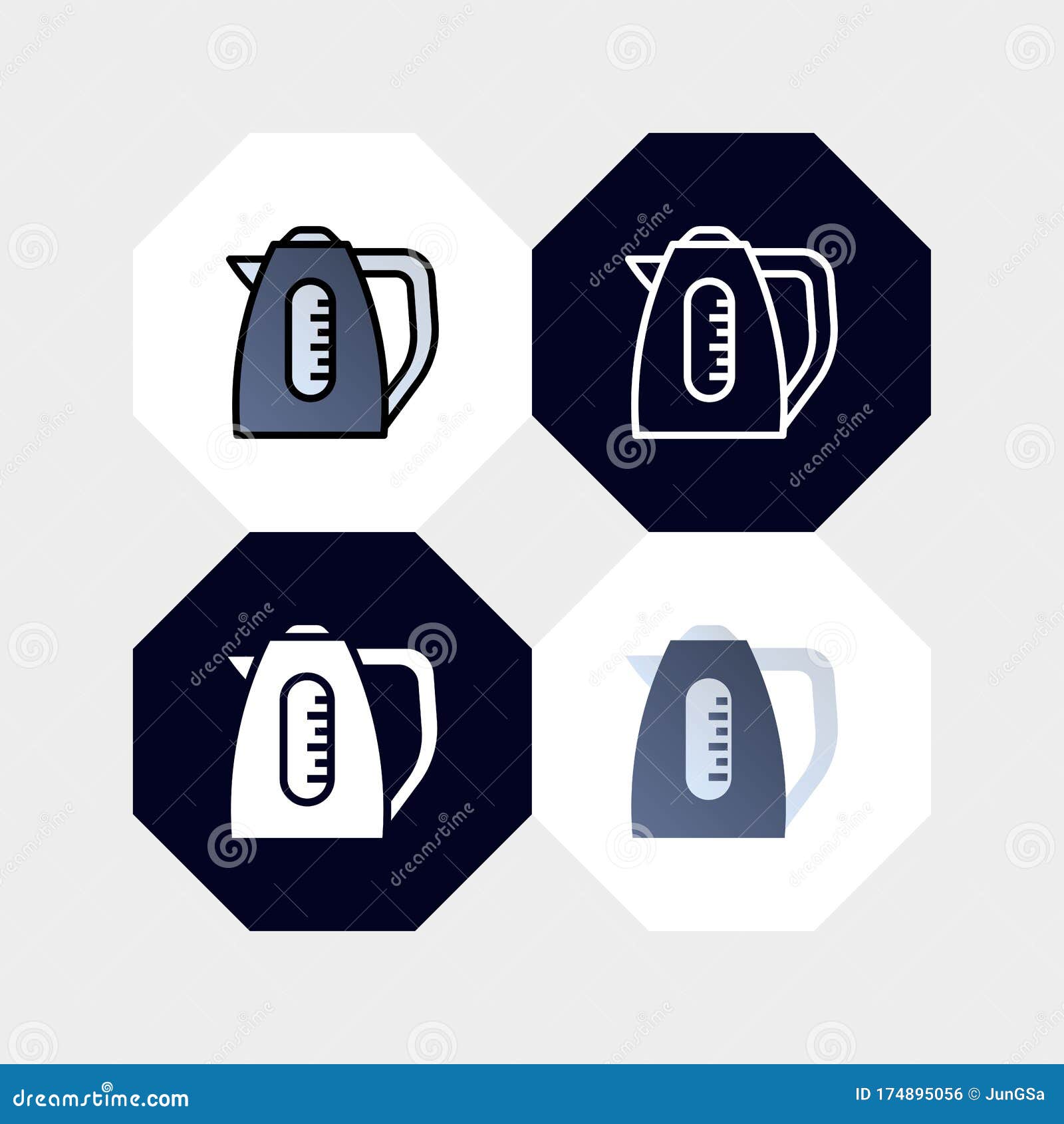 Smart Kettle Water Boiler Icon Logo Vector Illustration Stock Vector ...