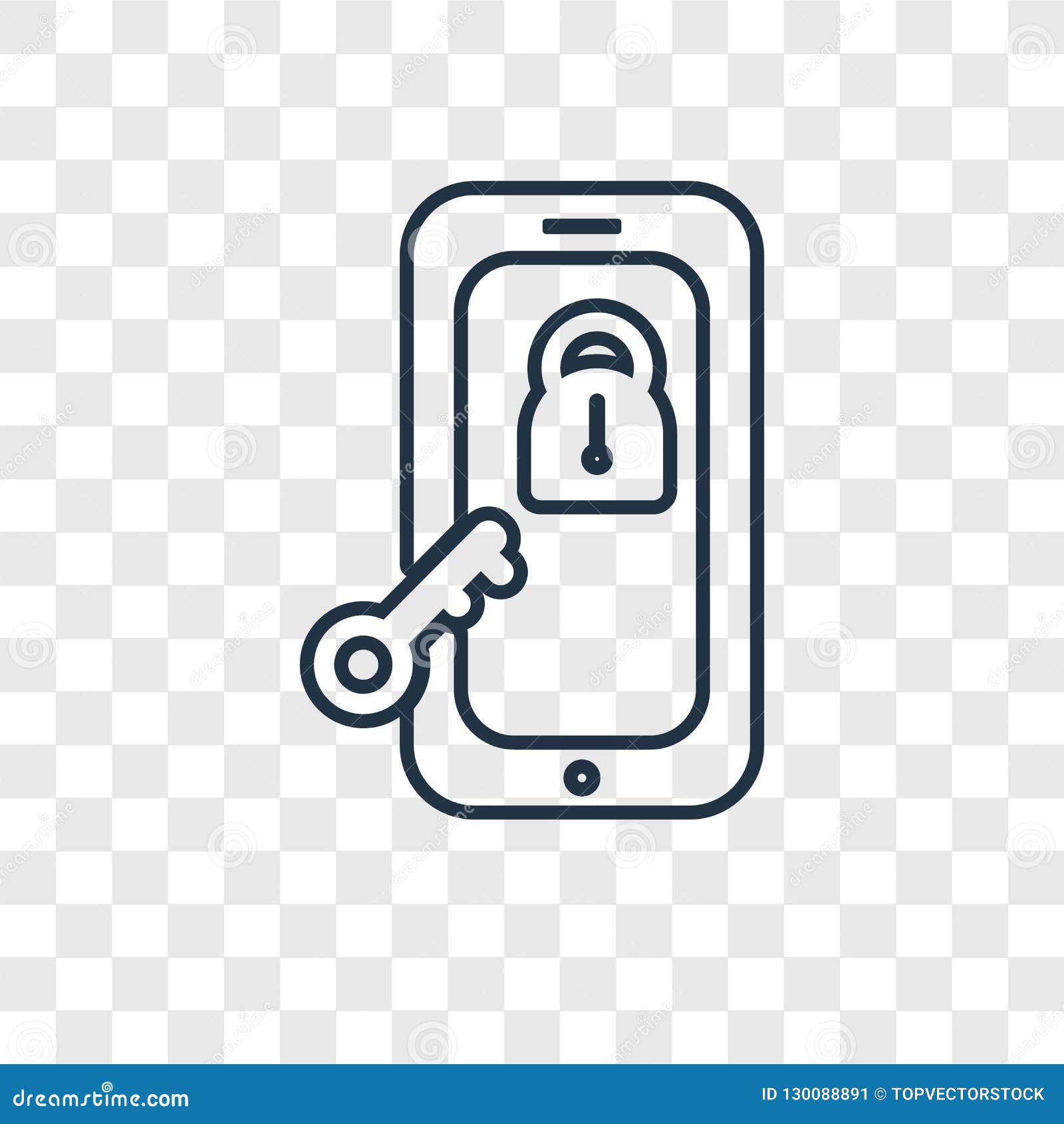 Smart Key Concept Vector Linear Icon Isolated on Transparent Background ...