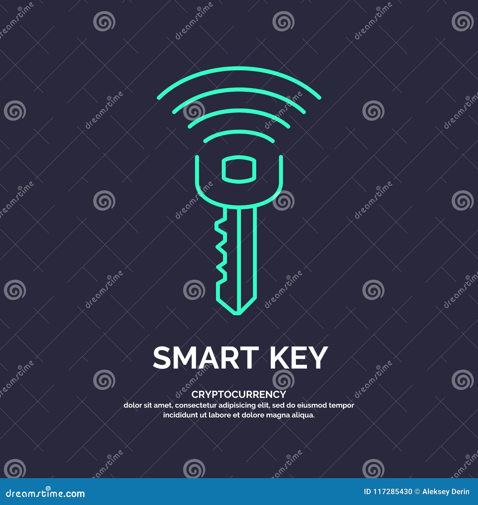 Smart Key. Global Digital Technologies Stock Vector - Illustration of ...