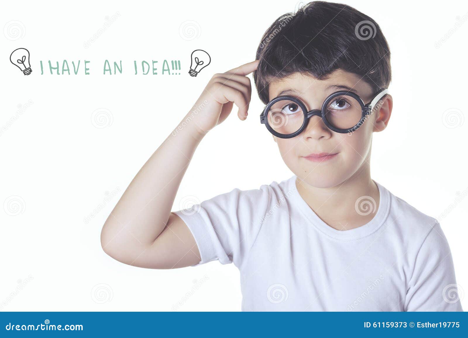 Smart kid stock image. Image of childhood, think, imagination - 61159373