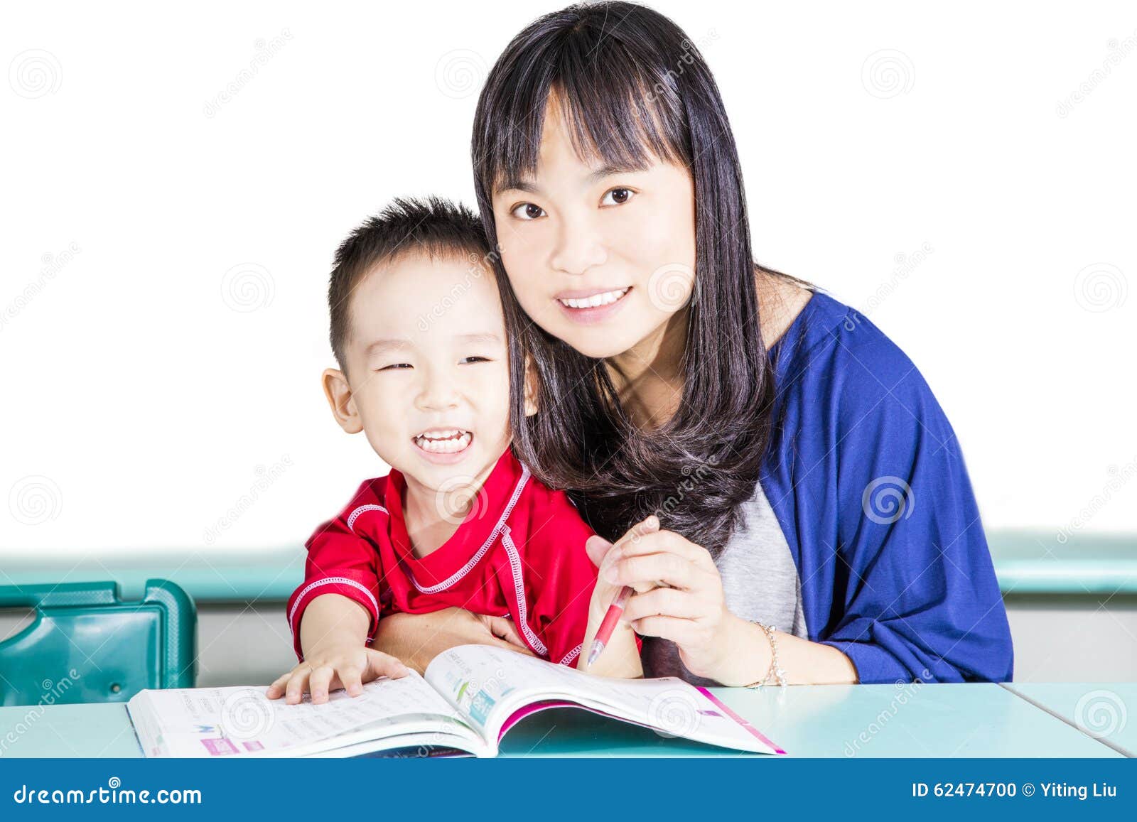 Smart Kid and Mother Learning Cheerful Stock Photo - Image of knowledge ...