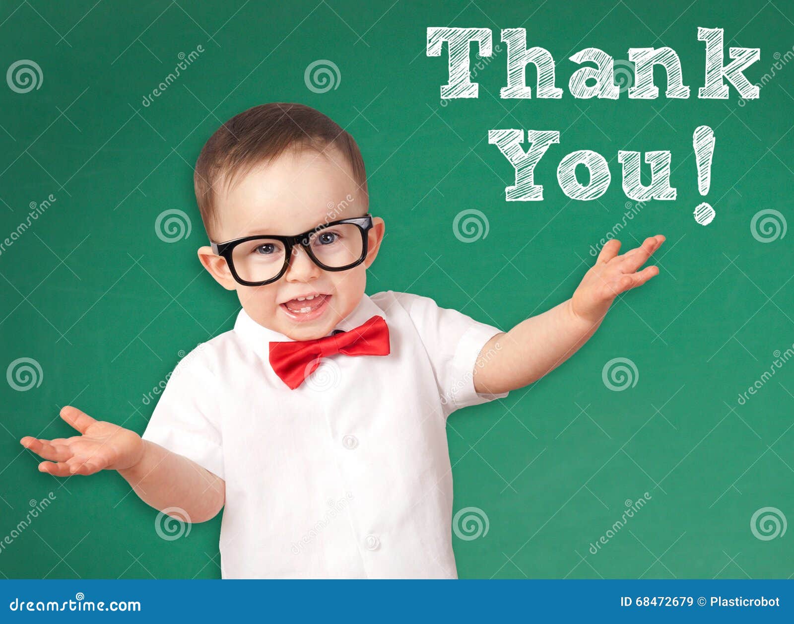 Smart Kid with a Thank You Message Stock Image - Image of friend, baby ...