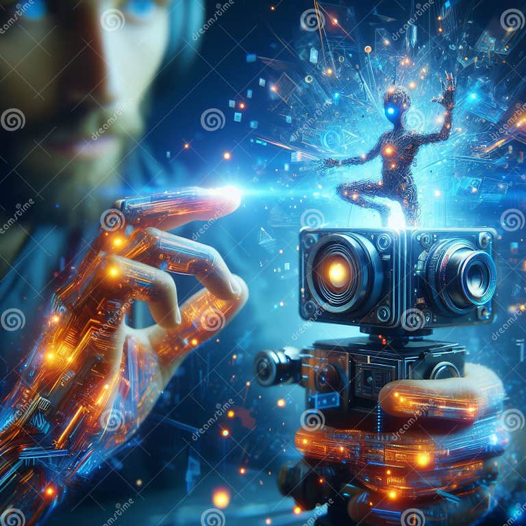 Interactive Smart Kitchen with Virtual Cooking Assistant Stock Photo ...