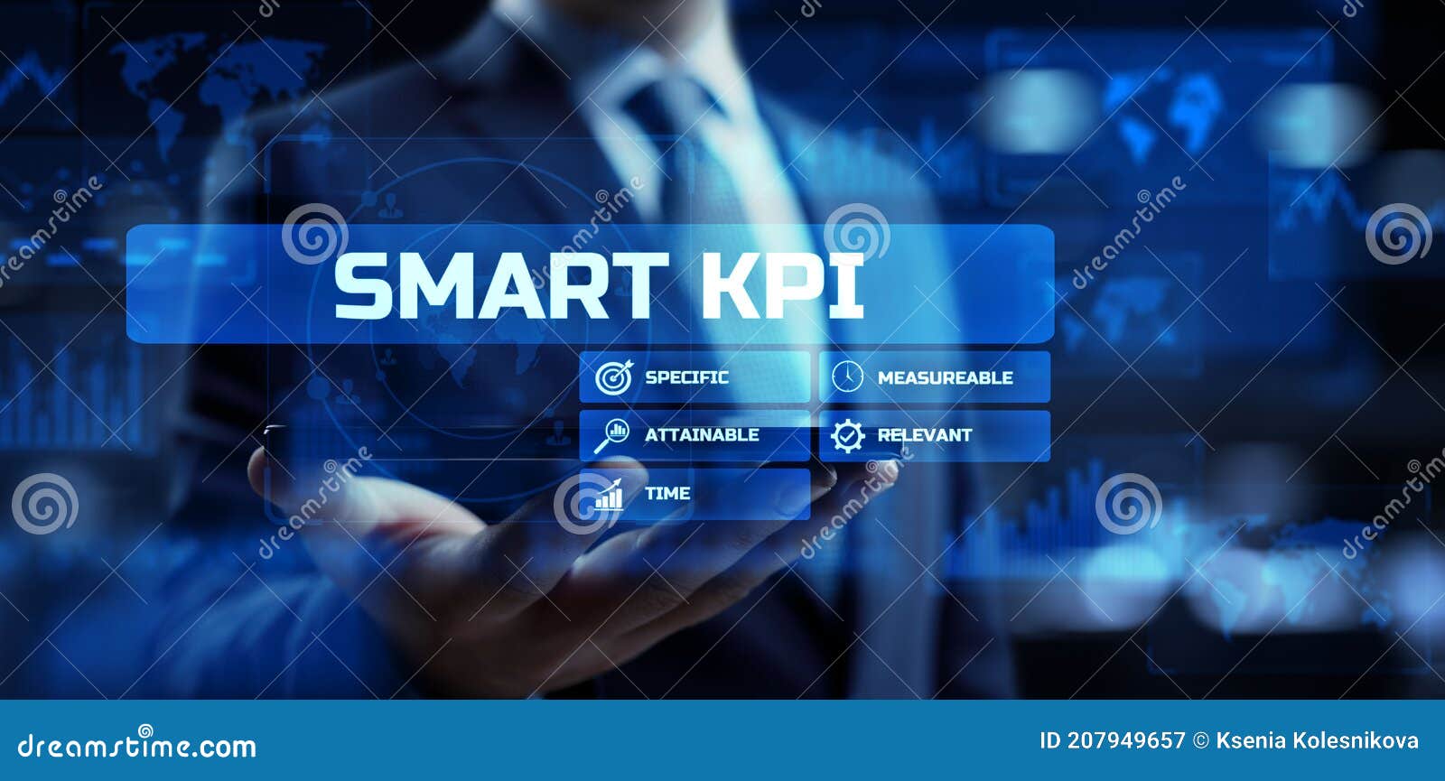 Smart Kpi Key Performance Indicator Business Technology Concept. Stock ...
