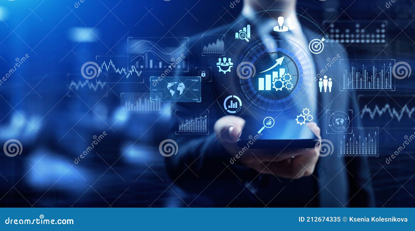 Smart KPI Key Performance Indicator Business Technology Concept On ...