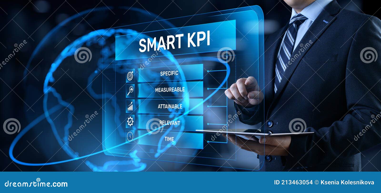 Smart KPI Key Performance Indicator Business Technology Concept on ...