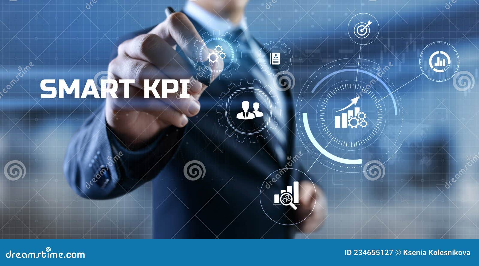Smart KPI Key Performance Indicator Business Technology Concept on ...