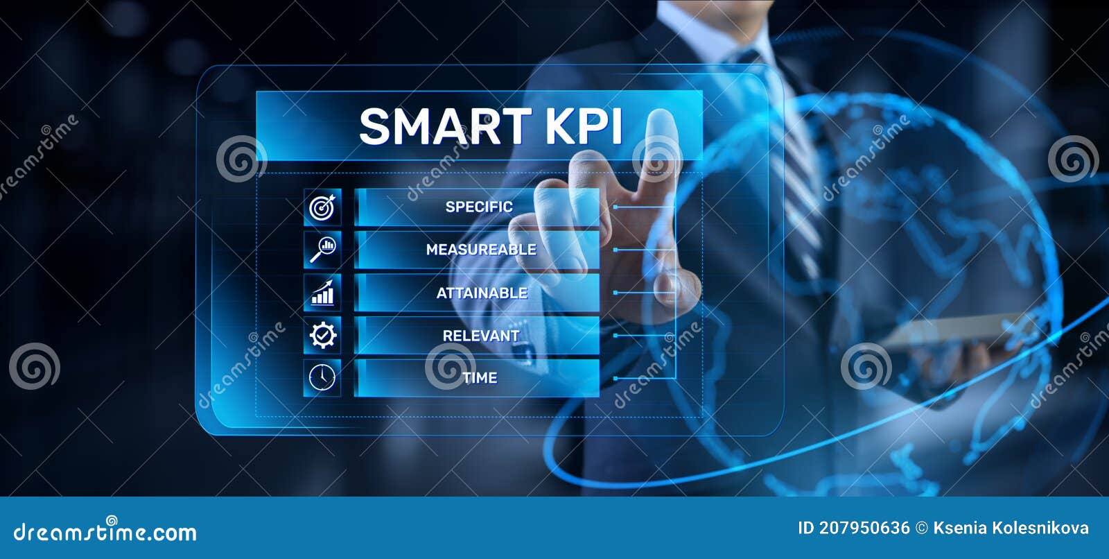 Smart KPI Key Performance Indicator Business Technology Concept on ...