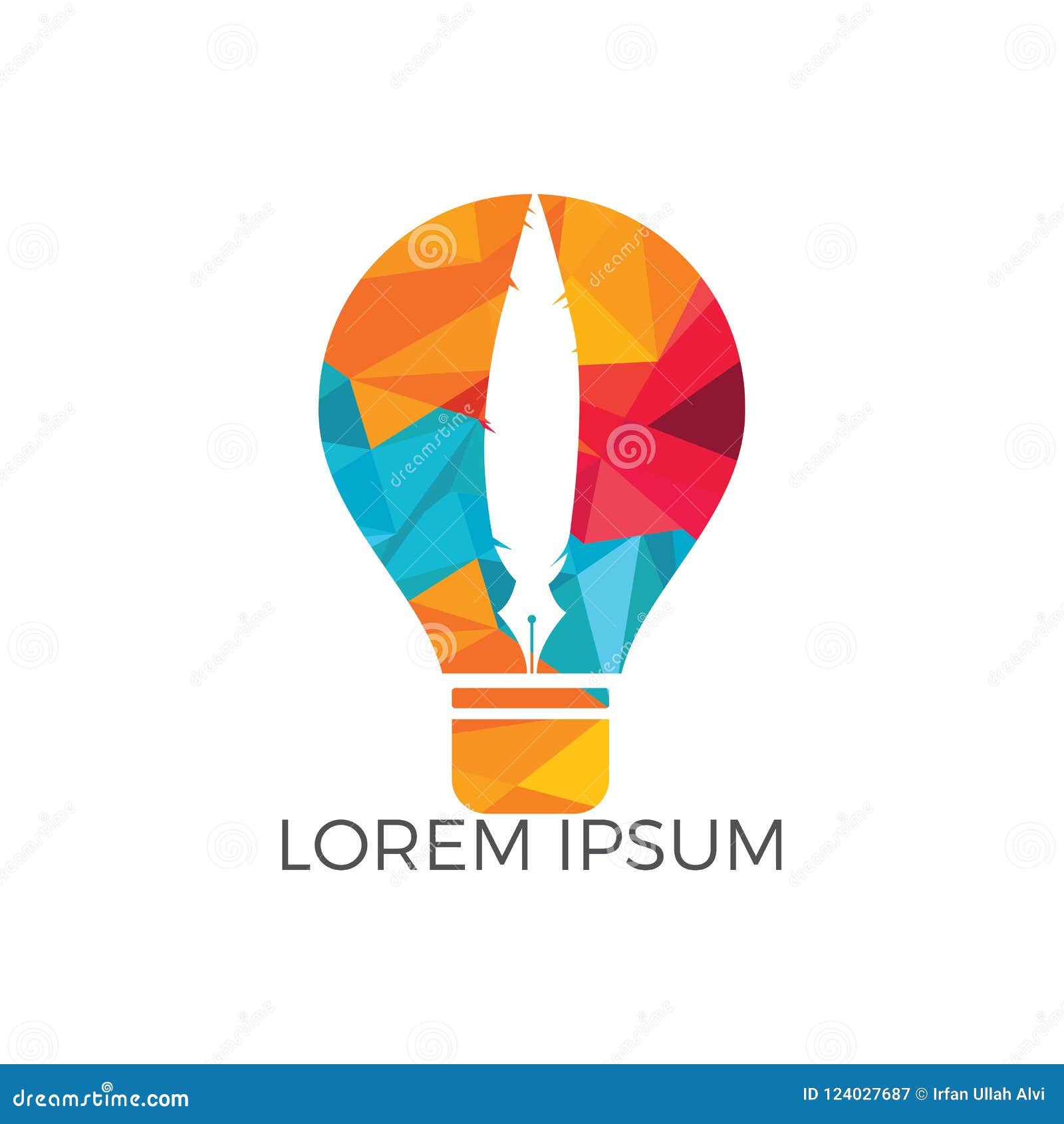 Light Bulb and Pen Logo Design. Stock Vector - Illustration of energy ...