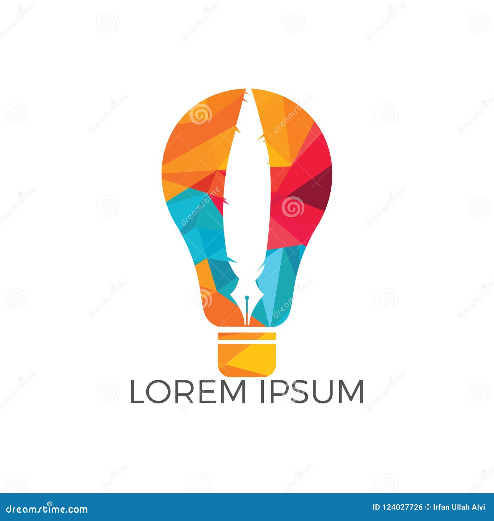 Light Bulb and Pen Logo Design. Stock Vector - Illustration of genius ...
