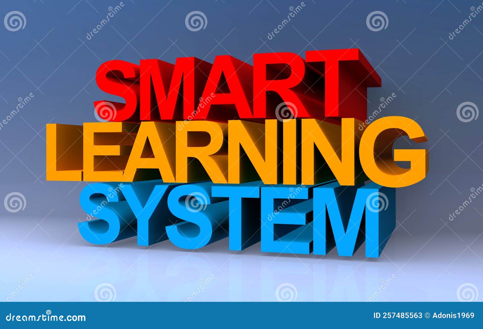 Smart Learning System on Blue Stock Illustration - Illustration of ...