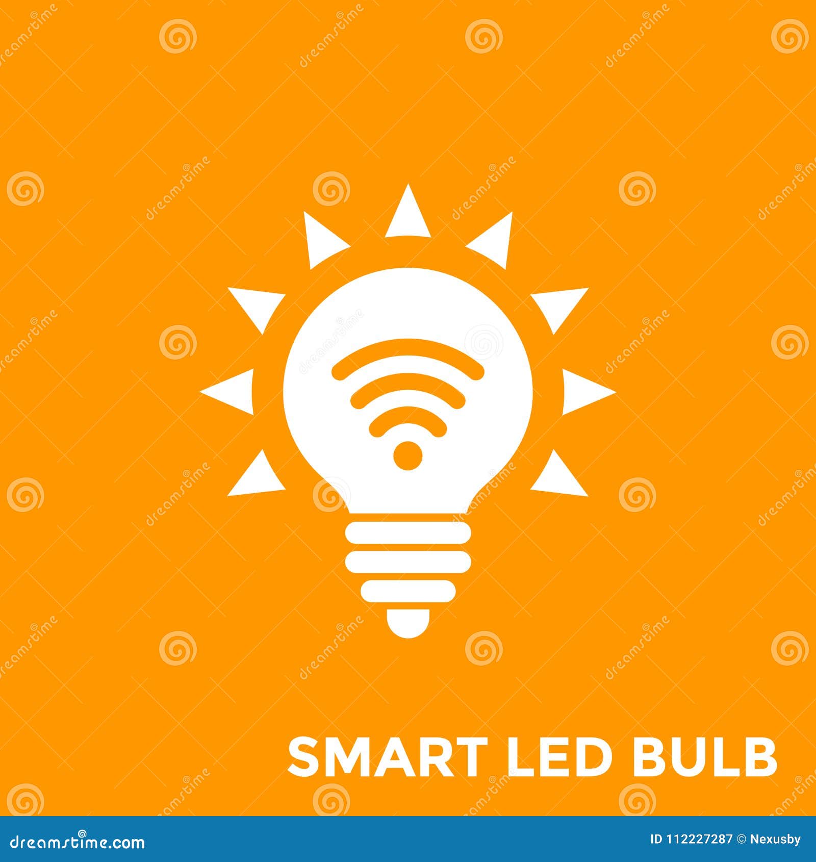 Smart led light bulb icon stock vector. Illustration of concept - 112227287